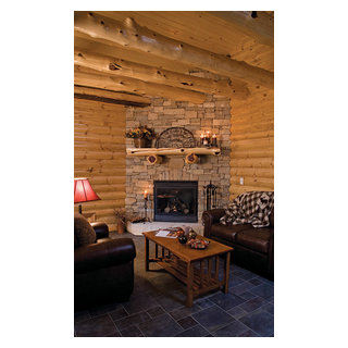 Fireplace Projects - Rustic - Living Room - Chicago - by Semco Stone ...