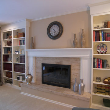 Projector Screen Over Fireplace - Photos & Ideas | Houzz