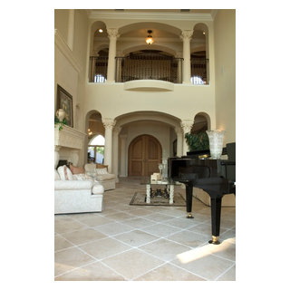 Formal Living room, 2 story view - Mediterranean - Living Room - Tampa ...