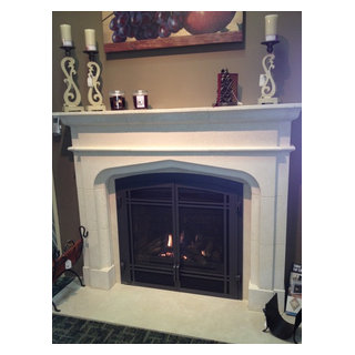 Gas Fireplace and Limestone Mantel - Traditional - Living Room - New ...