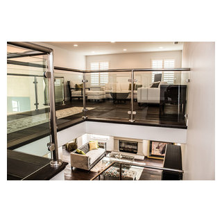 Glendale - Glass Railing Loft Addition - Contemporary - Living Room ...