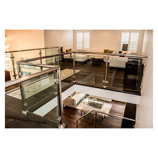 Glendale - Glass Railing Loft Addition - Contemporary - Living Room ...