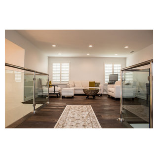 Glendale - Glass Railing Loft Addition - Contemporary - Living Room ...