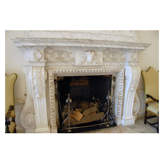 Hand Carved Fireplaces - Traditional - Living Room - New York - by ...