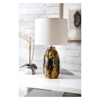 Handmade 25" Artistic Vintage Paint Splatter Glass Table Lamp - Shabby ...
