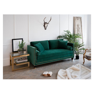 Hatfield Sofa with Gold Studs - Contemporary - Living Room - London ...