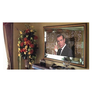 Hidden tv mirror - Modern - Living Room - Seattle - by splashglass | Houzz