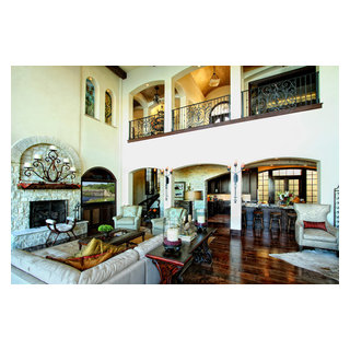 Horseshoe Bay Mediterranean Lakeside Home - Mediterranean - Living Room ...