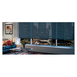 Hunter Douglas Motorized Shades - Contemporary - Living Room - Dallas ...