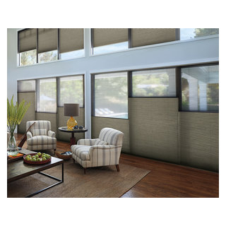 Hunter Douglas Motorized Shades - Transitional - Living Room - New York ...