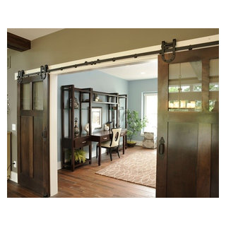 Industrial Barn Door Hardware - Industrial - Living Room - Los Angeles ...