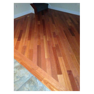 Kempas Hardwood on a Diaganol - Transitional - Living Room ...