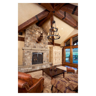 Keystone Ranch Home | Brasada Ranch Style Homes - Rustic - Living Room ...