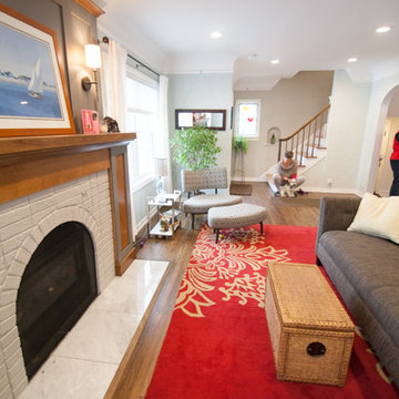 75 Red Laminate Floor Living Room Ideas You'll Love - April, 2024 | Houzz