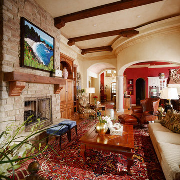 75 Traditional Red Living Room Ideas You'll Love - April, 2022 | Houzz