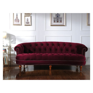 La Rosa Chesterfield Sofa, Burgundy - Transitional - Living Room ...