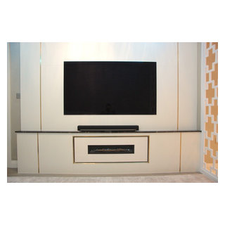Lacquered Wooden Room Dividers and TV Media Stand - Modern - Living ...