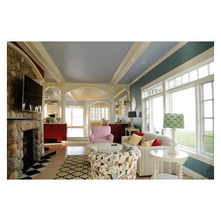 Lake House Remodel Inspired by Carleton Varney - Eclectic - Living Room ...