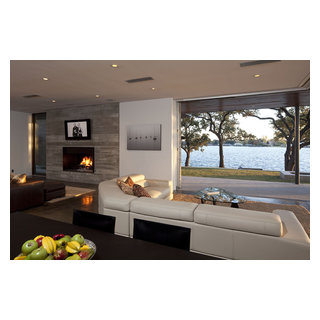 Lake LBJ Retreat - Contemporary - Living Room - Austin - by Dick Clark ...