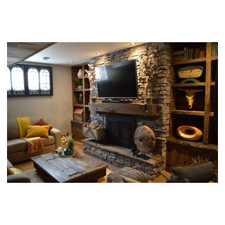 Ledge rock - Rustic - Living Room - Ottawa - by RENOSTONE | Houzz