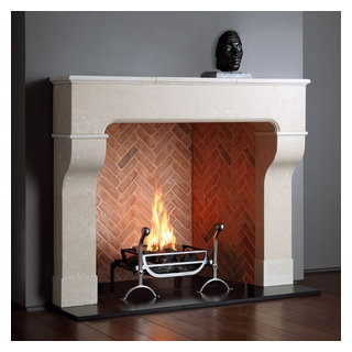 Limestone Mantel - Modern - Living Room - New York - by KJB FIREPLACES ...