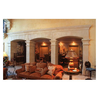Limestone Pilaster & Wall Panels - Traditional - Living Room - Toronto ...