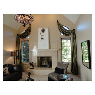 Living room drapery in Long Grove, IL - Contemporary - Living Room ...