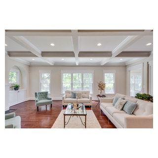Living Room w/Coffered Ceiling and Recess Lighting - Classique - Salon ...