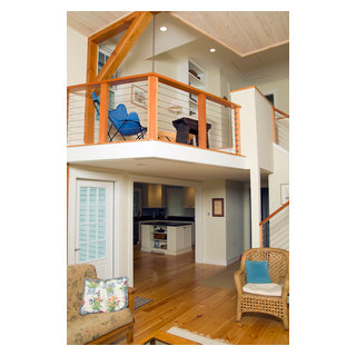 Loft overlooking the living room - Contemporary - Living Room ...