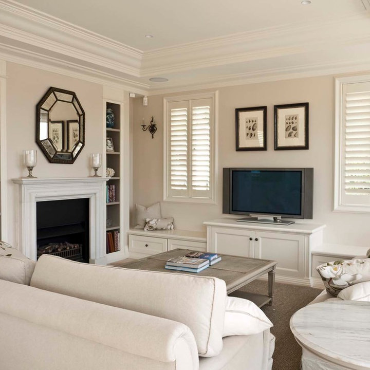 75 Beautiful Hampton Lounge Room Home Design Ideas & Designs | Houzz AU