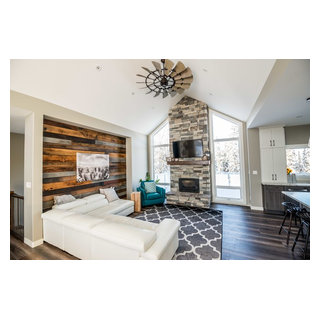 M Residence - Rustic - Living Room - Calgary - by Mason Martin Homes ...