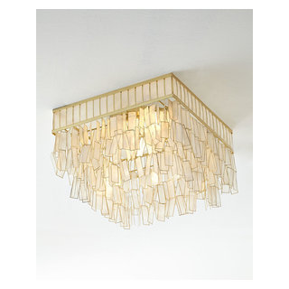 Mariah Capiz Flush-Mount Ceiling Fixture - Living Room - Dallas - by ...