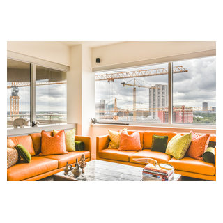 Mid Century Modern Update of High-Rise Condo in Houston's Museum ...