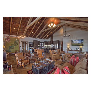 MM Ranch Lake House - Rustic - Living Room - Austin - by Timber & Stone ...