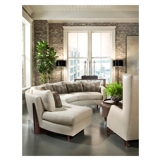 Modern Apartment Living Room with Clip Curved Sectional from Thayer ...