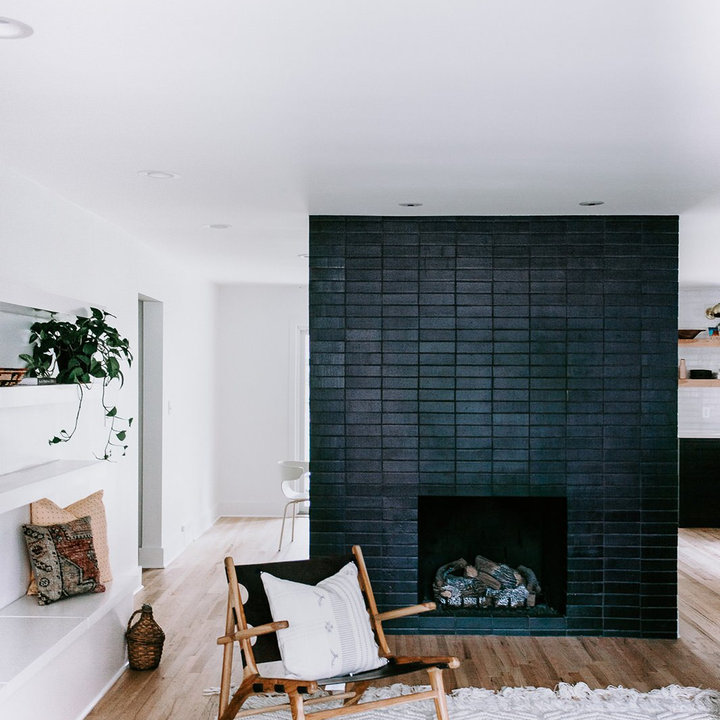 Black Tile Fireplace - Photos & Ideas | Houzz