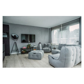 Modern Cool-Toned Living Room - Contemporary - Living Room - Berlin ...