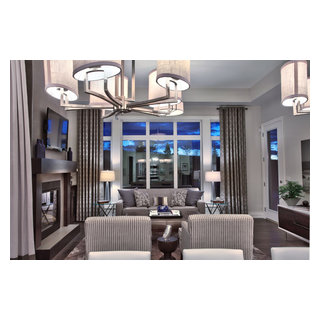Modern Grey Living Room, Interior Design Calgary - Transitional ...