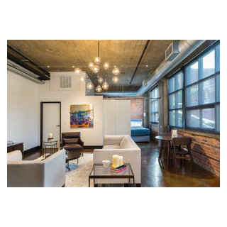 Modern Industrial Loft, Detroit MI - Contemporary - Living Room ...