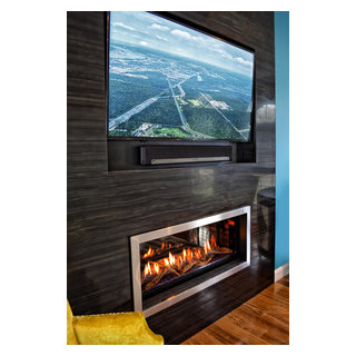 Modern Marble Fireplace - Contemporary - Living Room - New York - by ...