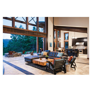 Modern Mountain Timber Frame Home: The Suncadia Residence - Living Room ...