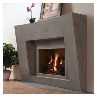 Modern Omega Fireplace Mantel of Stone in Montreal - Traditional ...