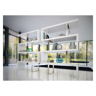 Modloft Pearl Bookcase in Frank Lloyd Wright LA Home (photoshoot ...