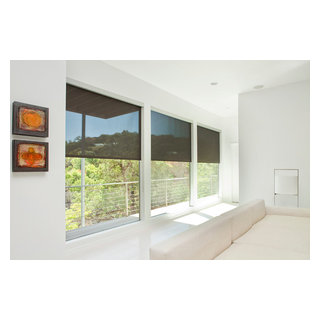 Motorized Solar Shades - Modern - Living Room - Austin - by Texas Sun ...