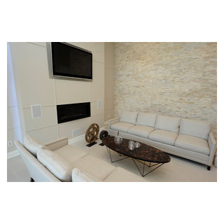 Natural Stacked Stone Accent Wall Living Room - Living Room - Toronto ...