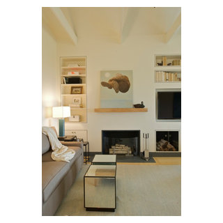 New England Beach House - Contemporary - Living Room - Boston - by ...