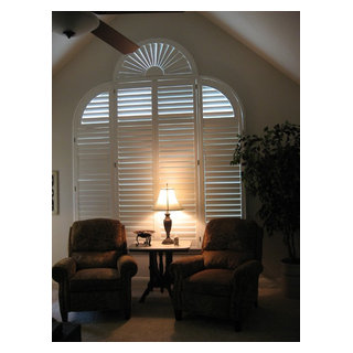 Odd Shaped Windows - Traditional - Living Room - Houston - by Blinds ...