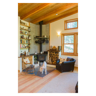 Off the grid house in the mountains - Rustic - Living Room - Seattle ...