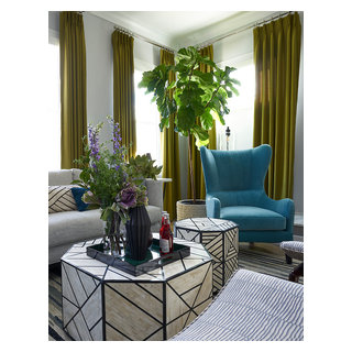 Olive Green Ceiling Height Drapery - Transitional - Living Room ...