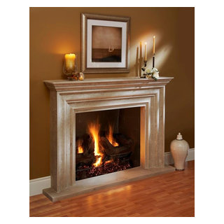 Omega Fireplace Mantel of Stone in Miami - Traditional - Living Room ...
